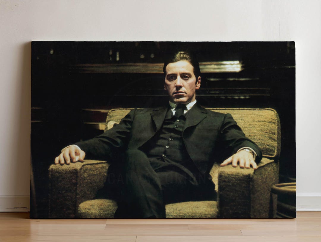 Vintage Mob Boss Canvas Wall Art, Cinematic Crime Drama Inspired ...