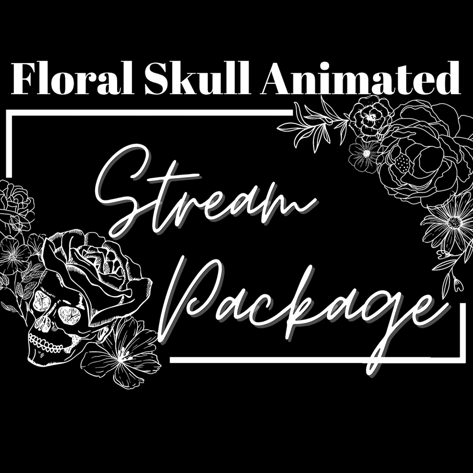 Floral Skull Package includes 4 Animated and Static Screens - Etsy