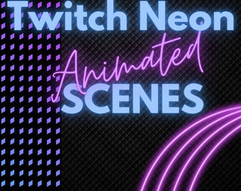 NEON GAMING ROOM Stream Package Overlays Kit for Twitch Animated ...