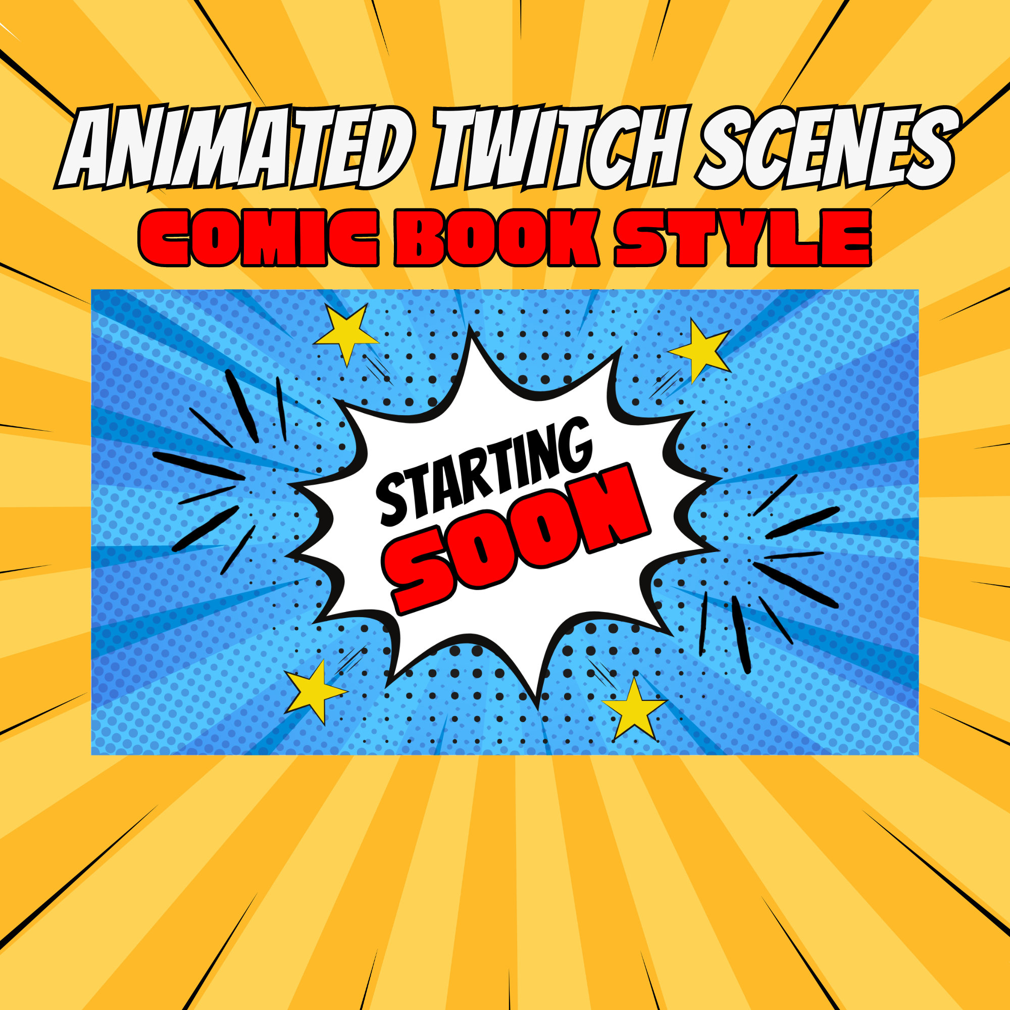 ANIMATED Twitch Comic Book Scenes- BLUE - Etsy