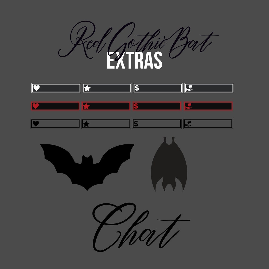Twitch Animated Red Bat Stream Package (includes, 4 Animated/static ...