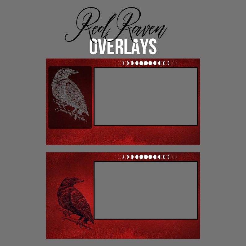 Twitch Animated Red Raven Stream Package includes, 4 Animated/static ...