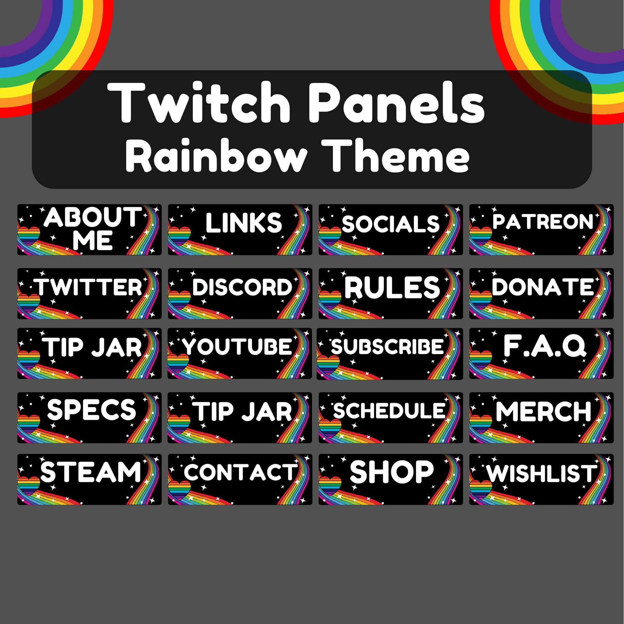Animated Rainbow Twitch Stream Package - Etsy