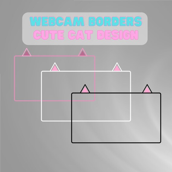 Cute Cat Webcam Borders set of 3 Different Colors | Etsy