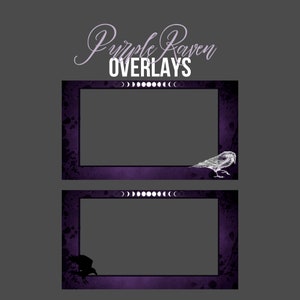 Twitch Animated Purple Raven Stream Package (includes, 4 Animated ...