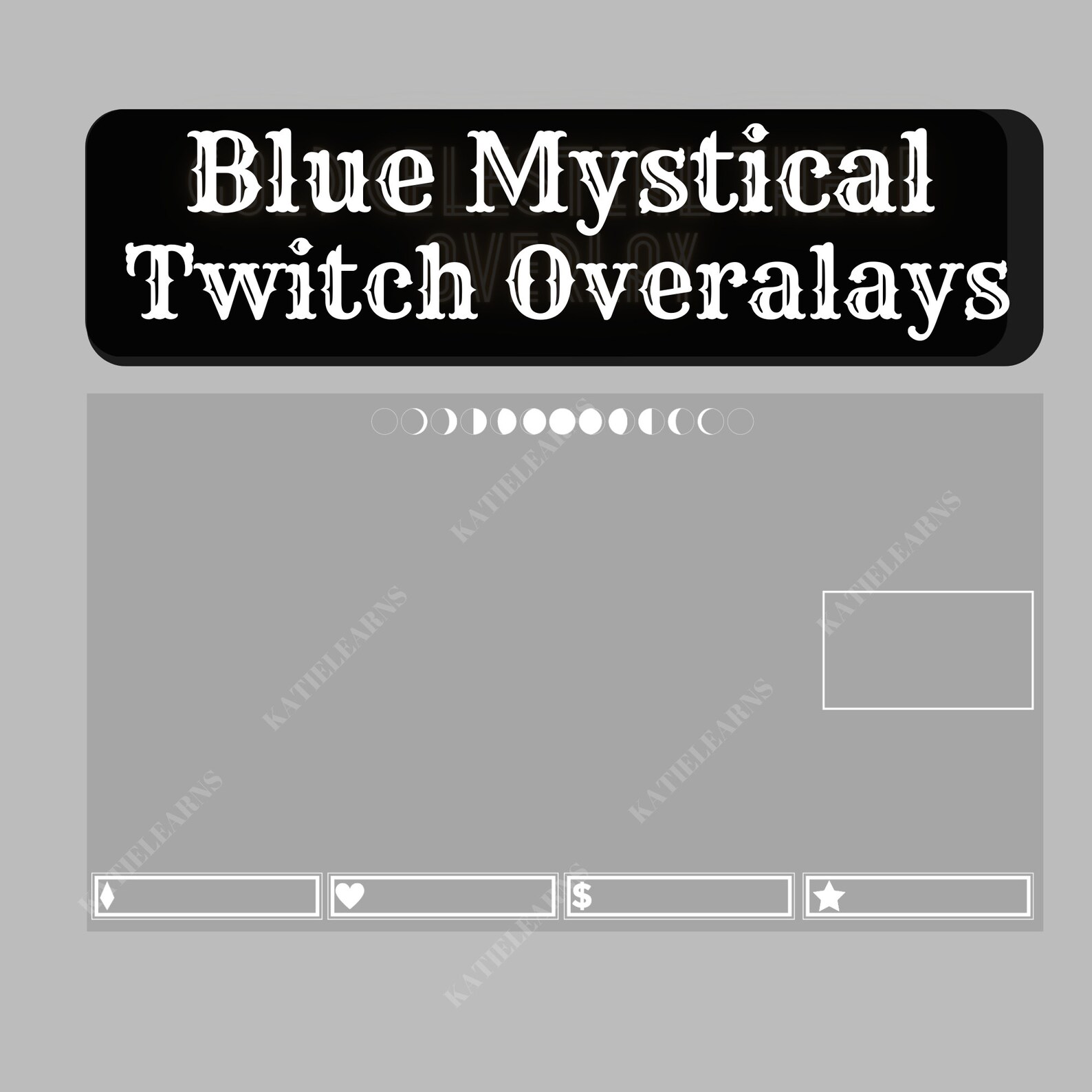 Twitch Blue Mystical Stream Package (includes, 4 Animated and Static ...