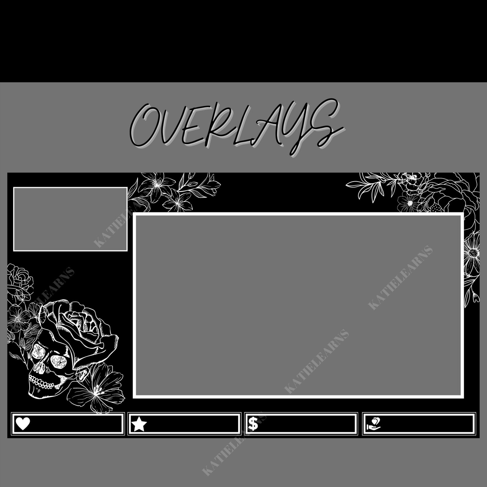 Floral Skull Package includes 4 Animated and Static Screens - Etsy