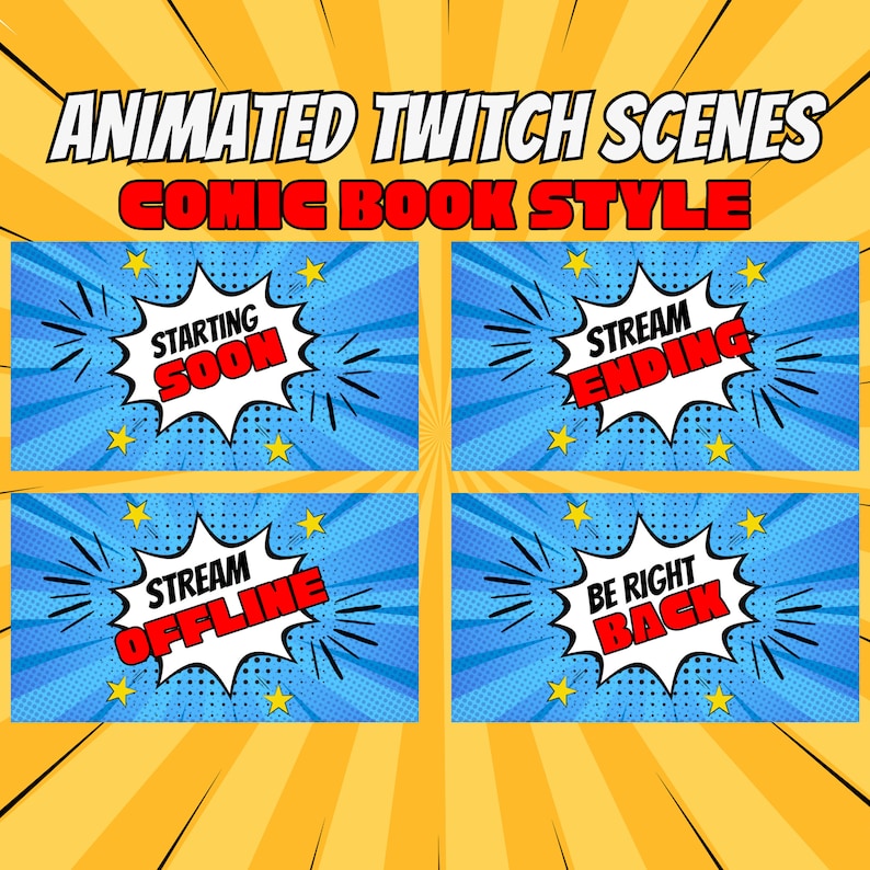 ANIMATED Twitch Comic Book Scenes BLUE - Etsy