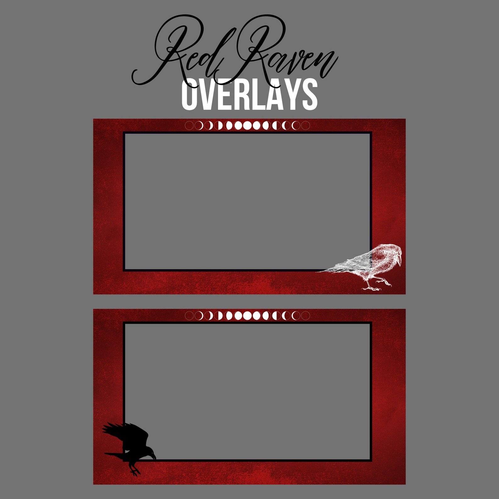 Twitch Animated Red Raven Stream Package includes, 4 Animated/static ...