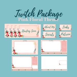 Animated Twitch Pink Floral Twitch Package includes 4 - Etsy