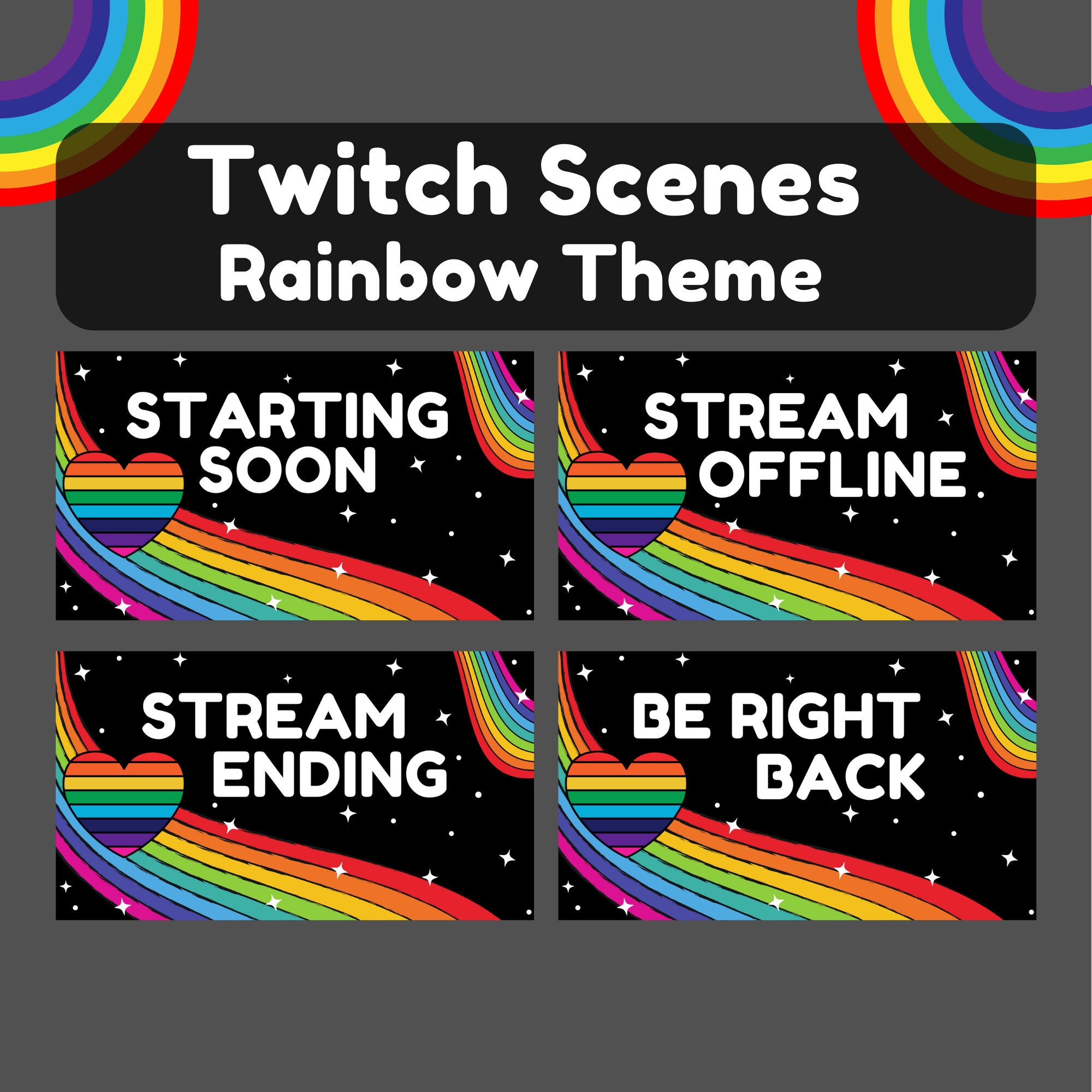 Animated Rainbow Twitch Stream Package - Etsy