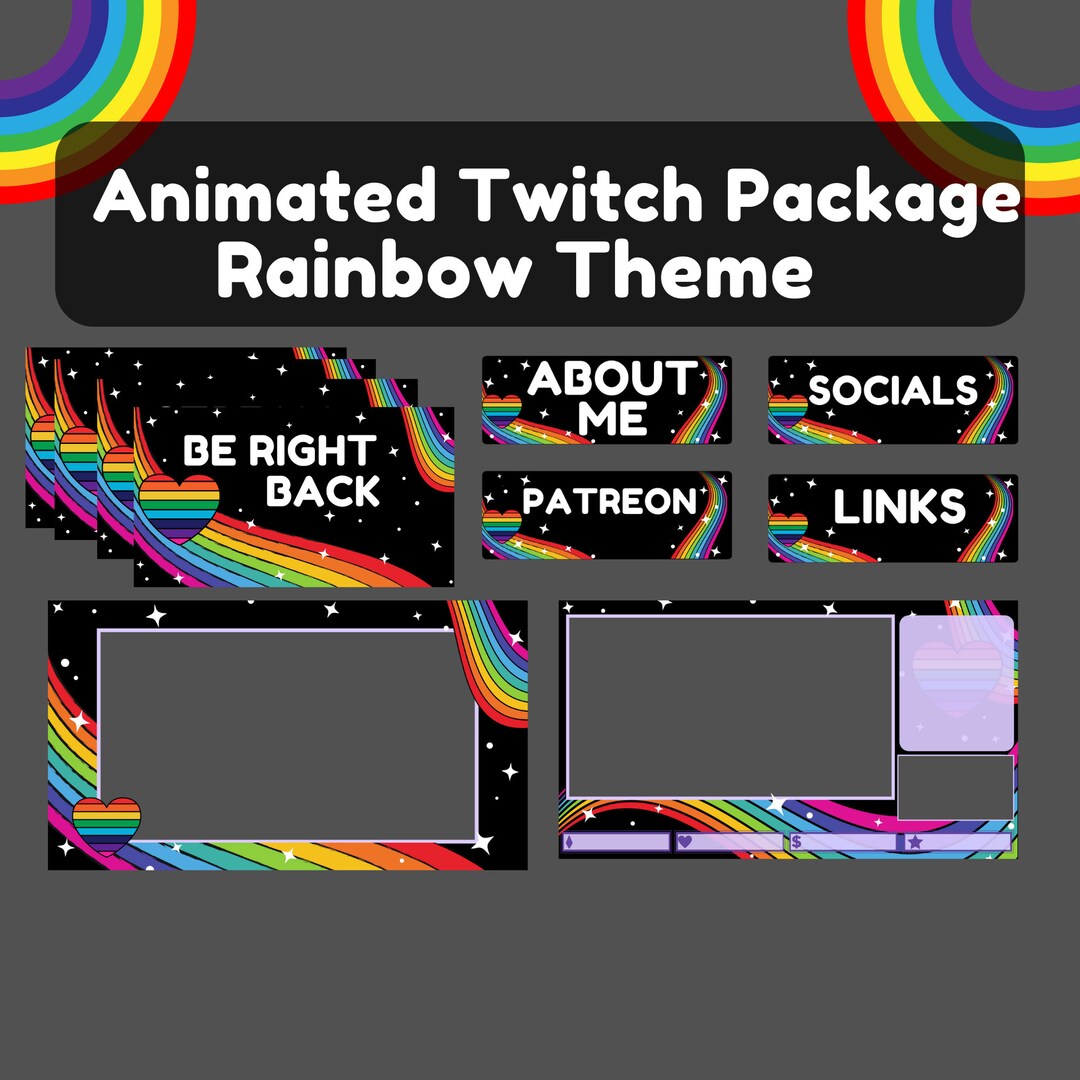 Animated Rainbow Twitch Stream Package - Etsy