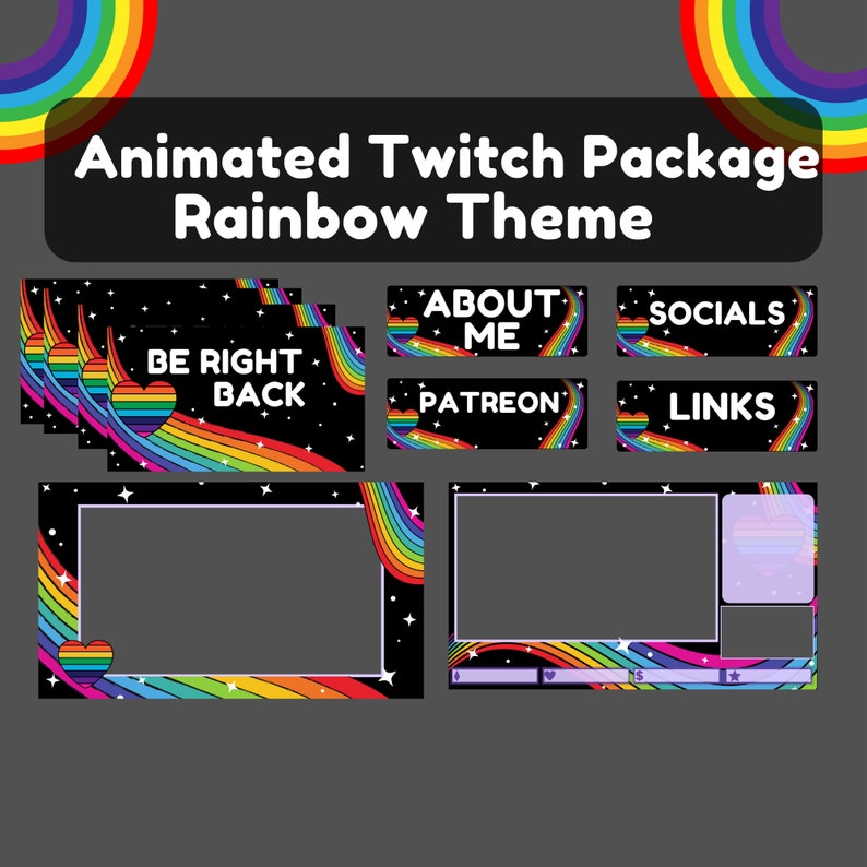 Animated Rainbow Twitch Stream Package - Etsy