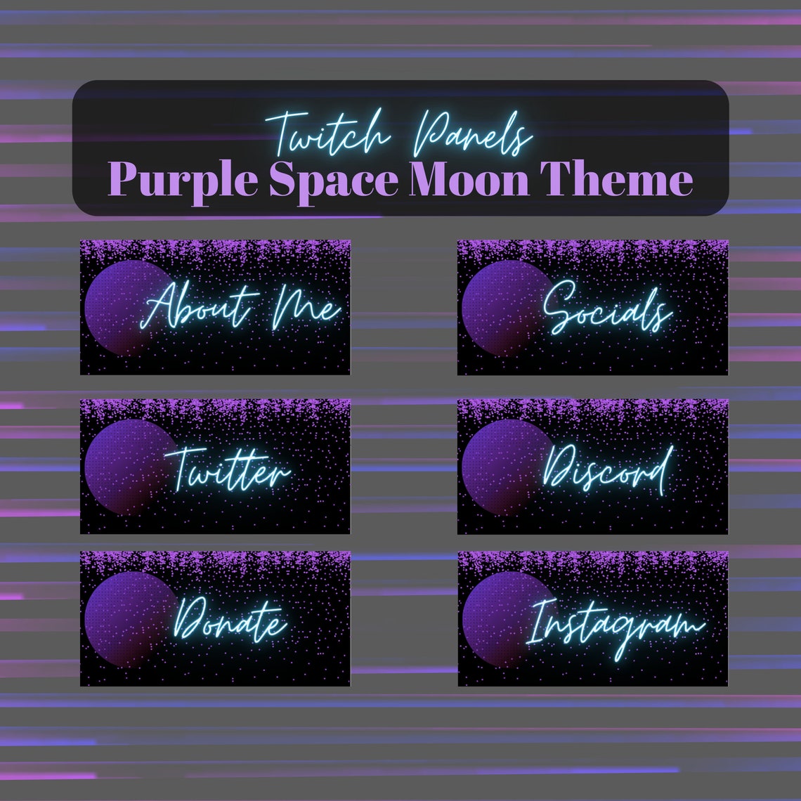 Twitch Purple Space Moon Twitch Panels - Etsy