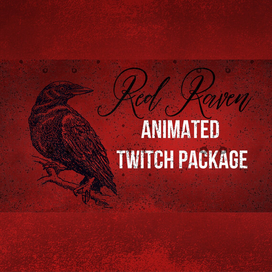 Twitch Animated Red Raven Stream Package includes, 4 Animated/static ...