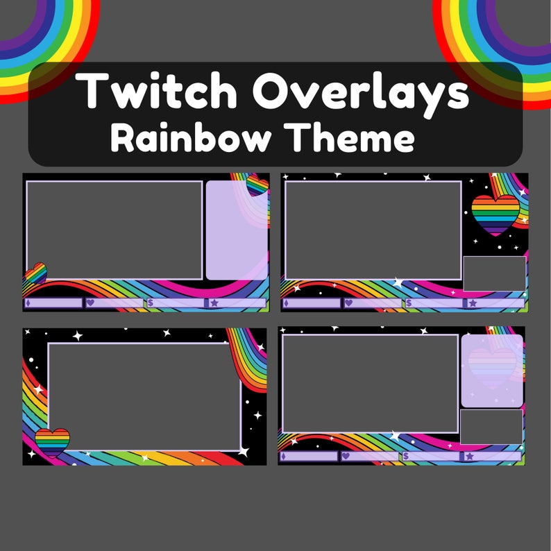 Animated Rainbow Twitch Stream Package - Etsy