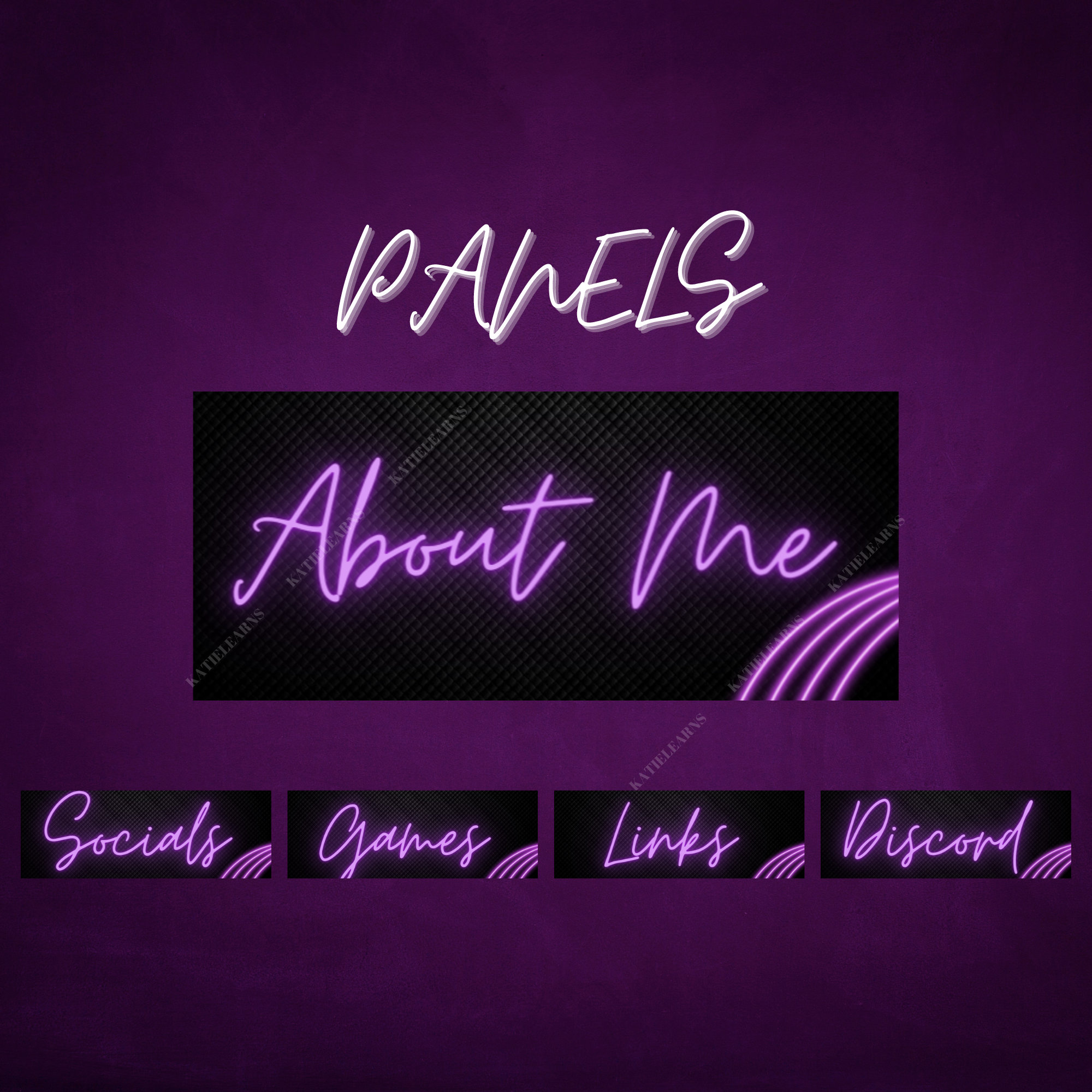 ANIMATED NEON Twitch Blue and Purple Overlay Package - Etsy