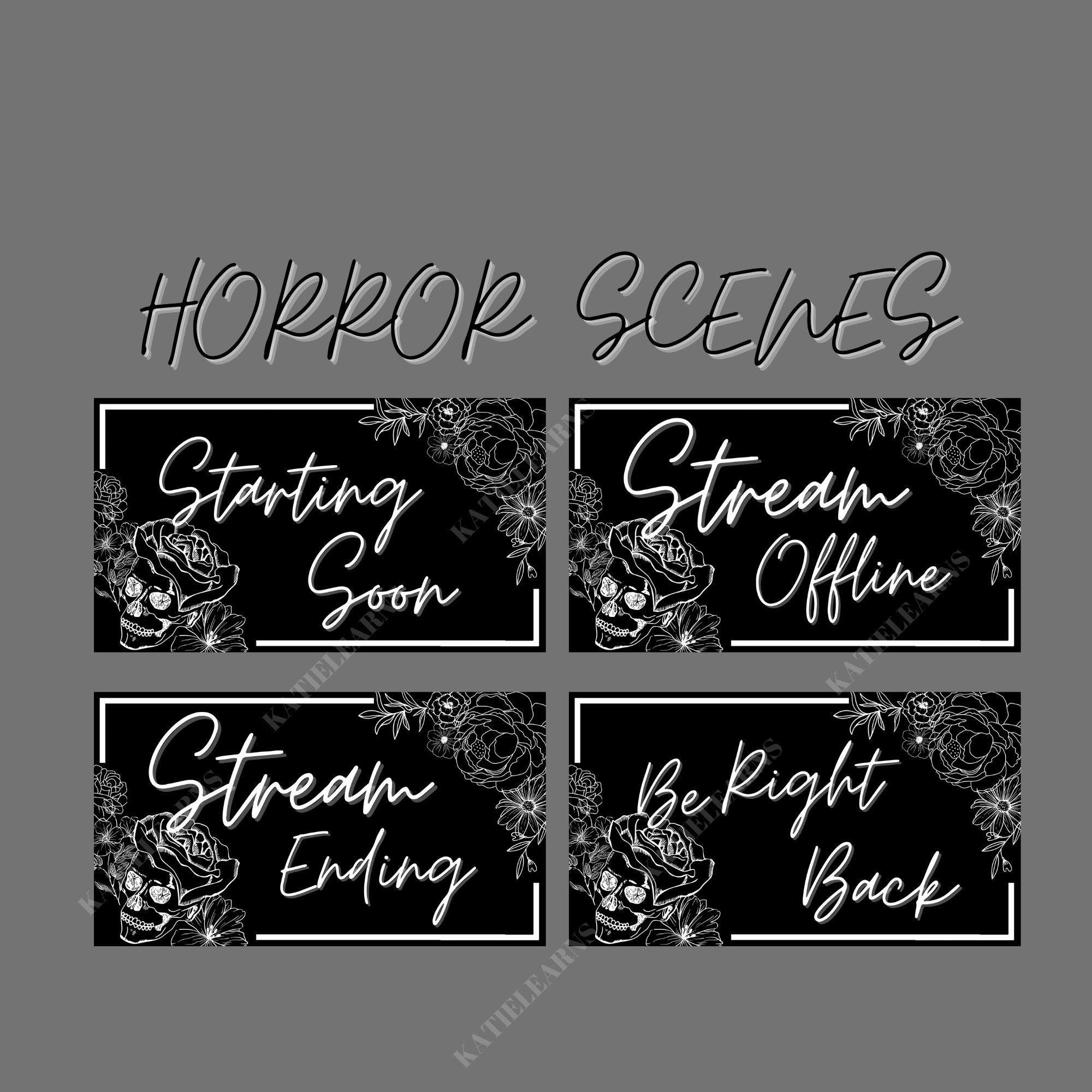 Floral Skull Package includes 4 Animated and Static Screens - Etsy