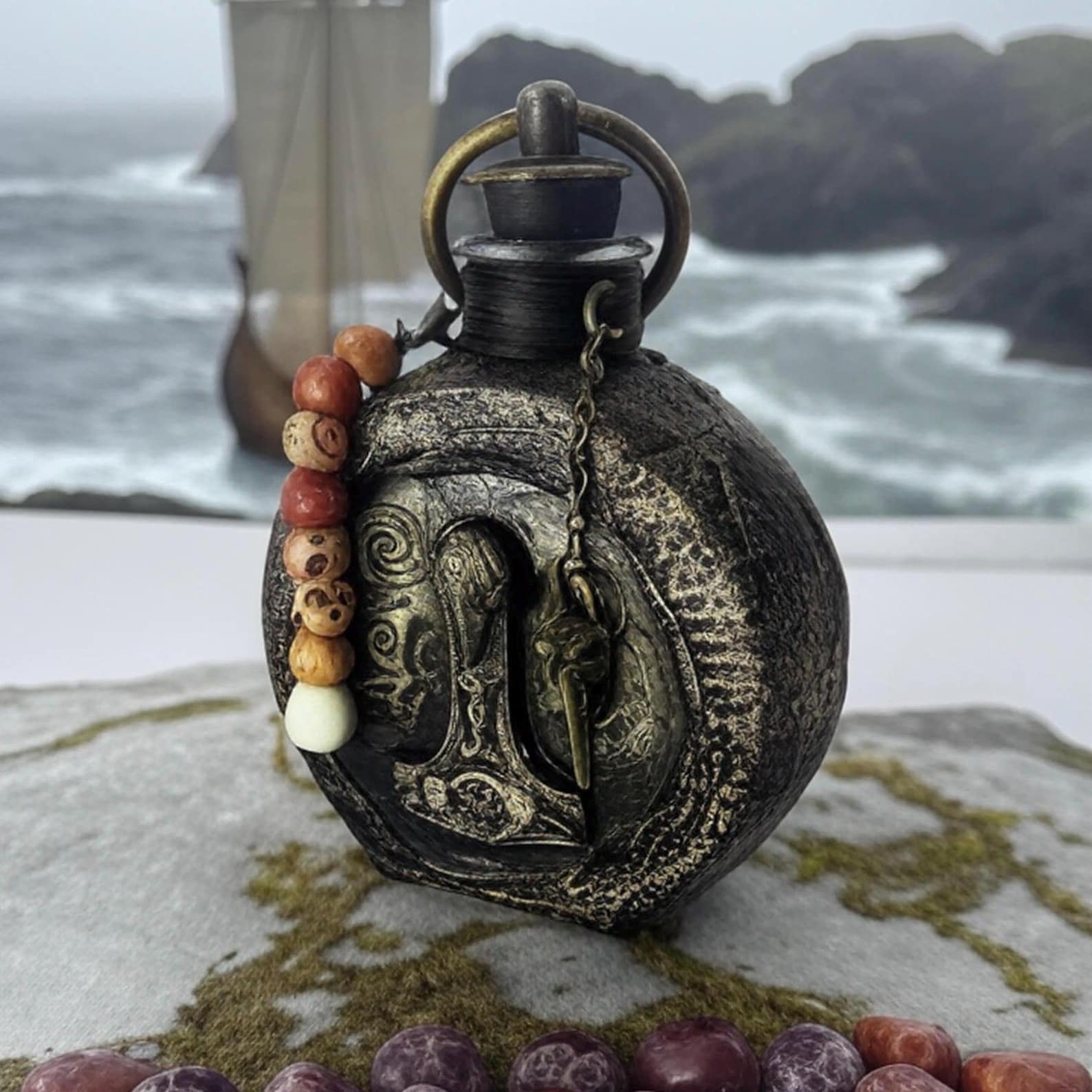Viking Flask: Raven Head Thor's Hammer - Norse Whiskey - Etsy