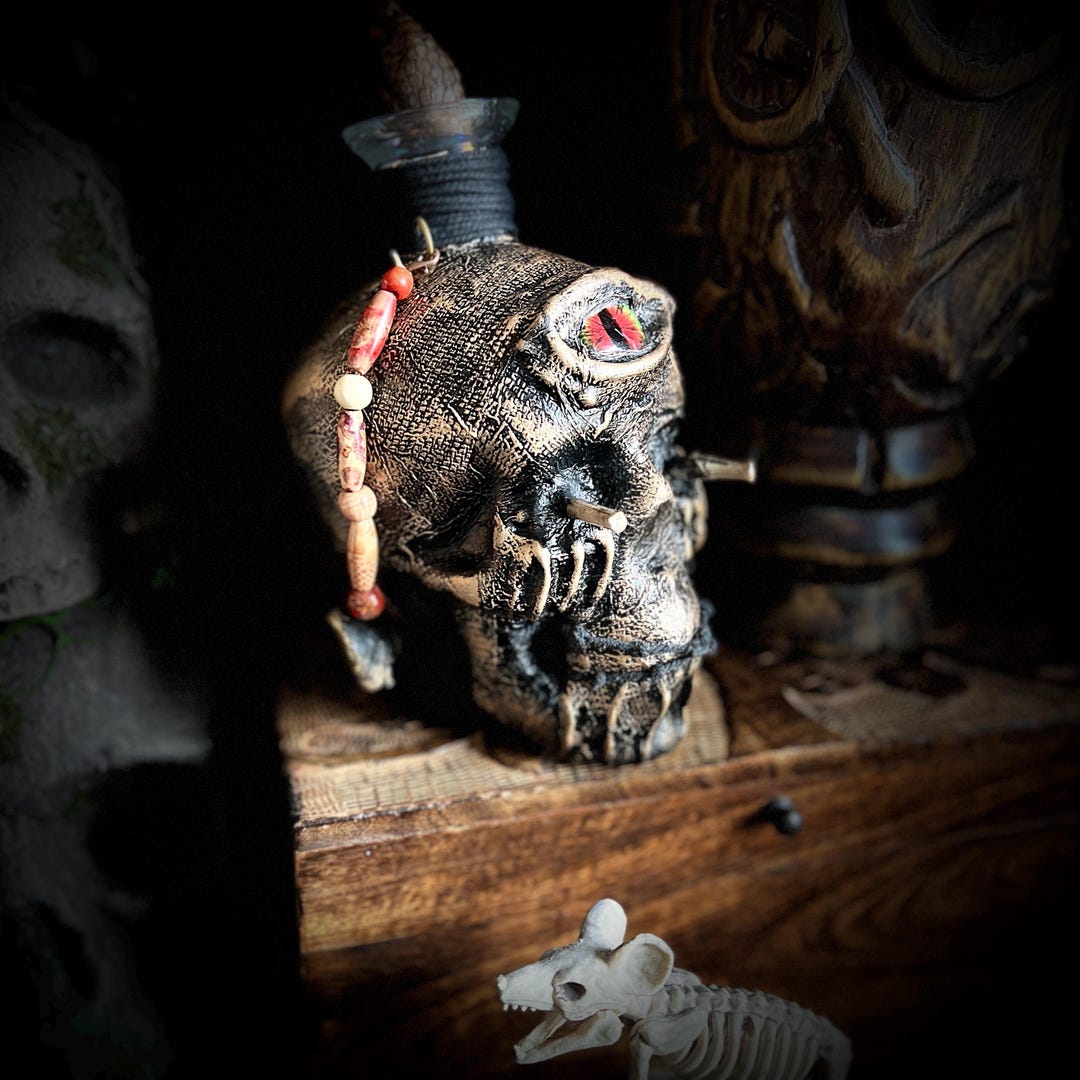 Home Decor.halloween Decor. Shrunken Head Decanter.gothic.halloween ...