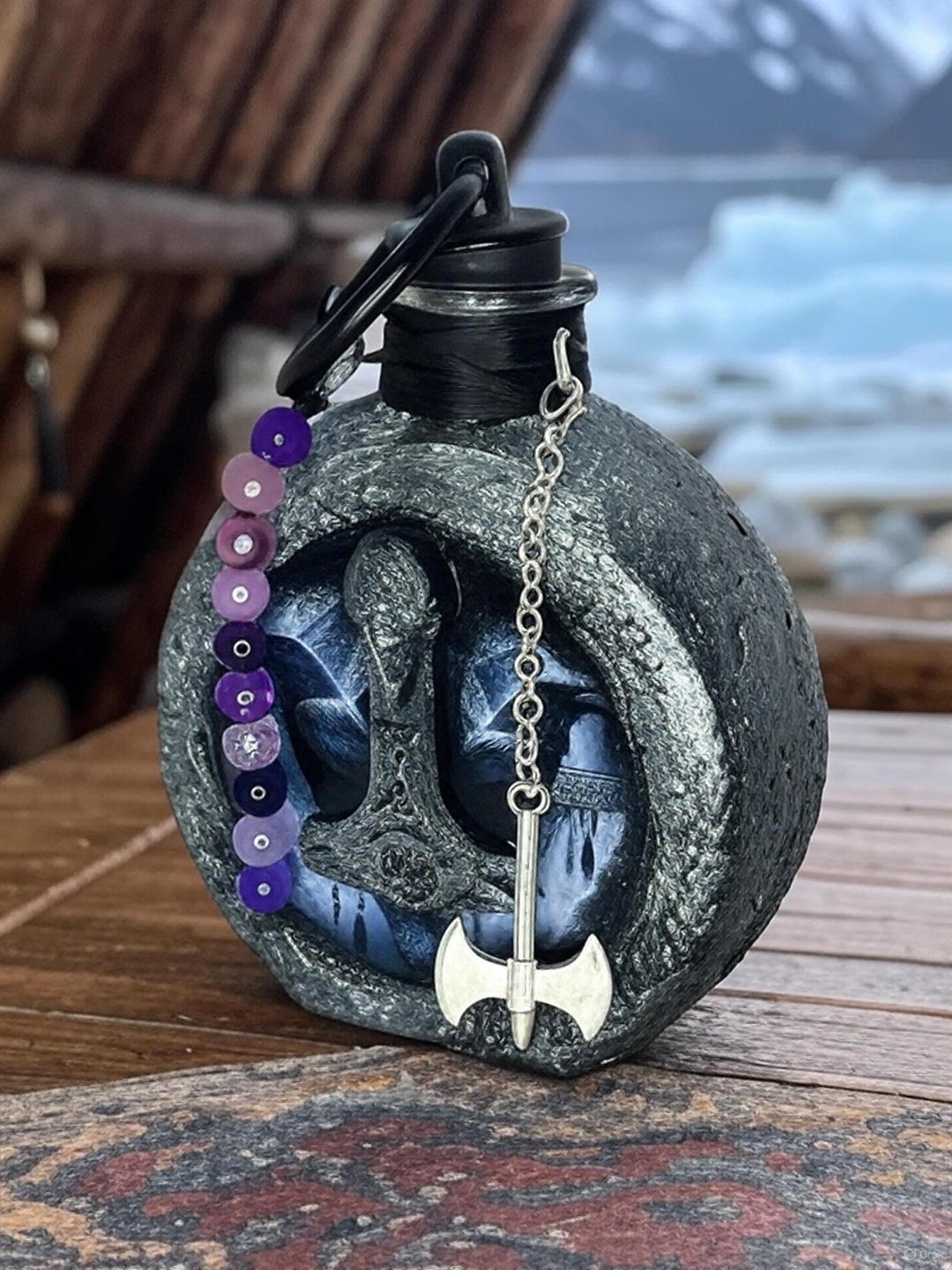 Viking Flask: Raven Head Thor's Hammer - Norse Whiskey - Etsy