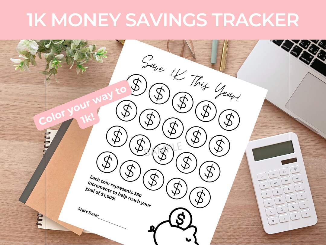 1K Money Savings Tracker - Etsy