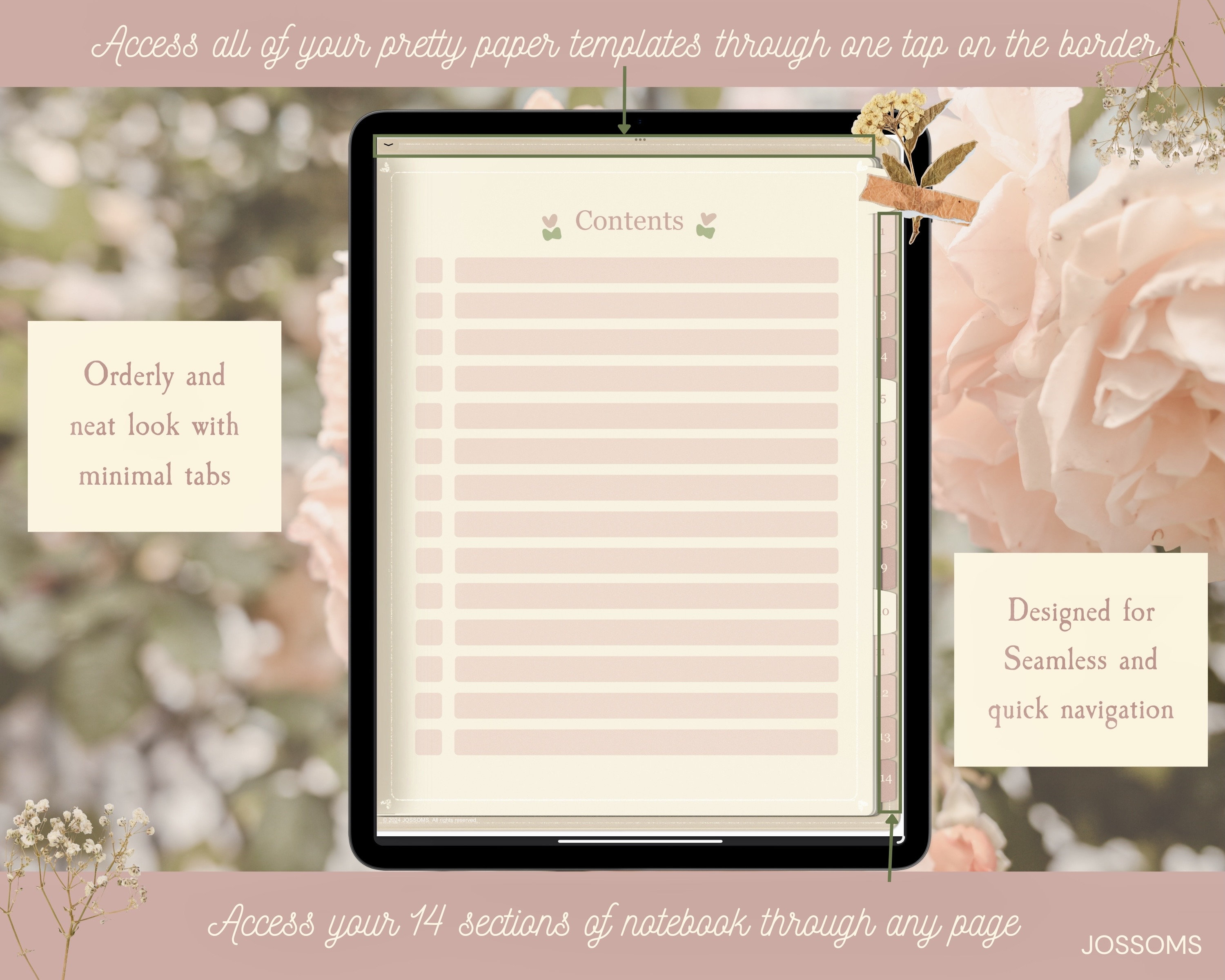 Aesthetic Soft Pink Digital Notebook for Note Taking on Ipad, Android ...