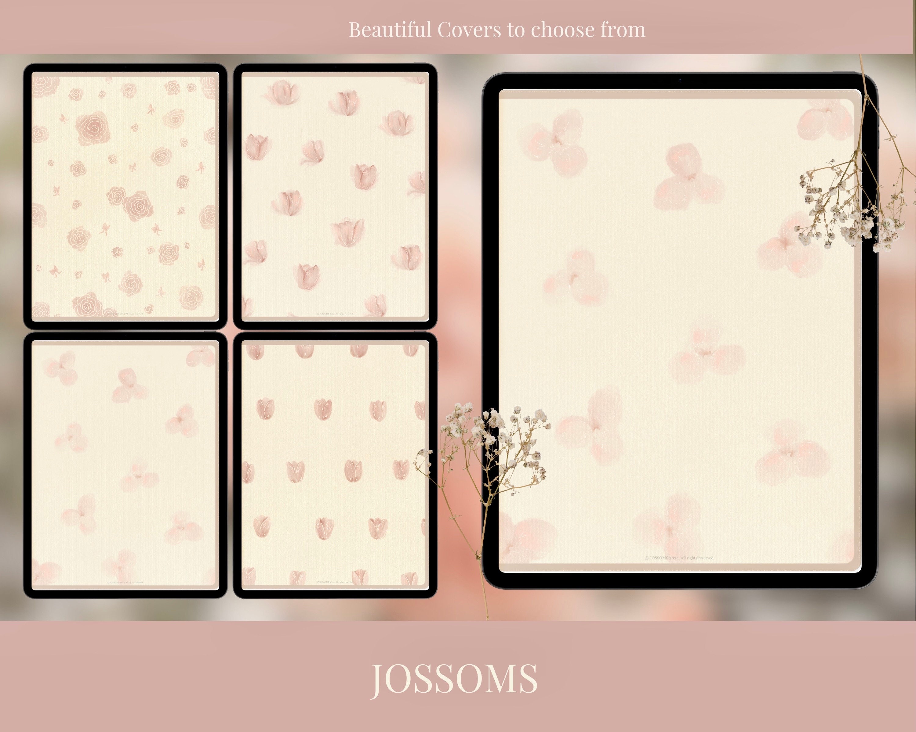 Aesthetic Soft Pink Digital Notebook for Note Taking on Ipad, Android ...