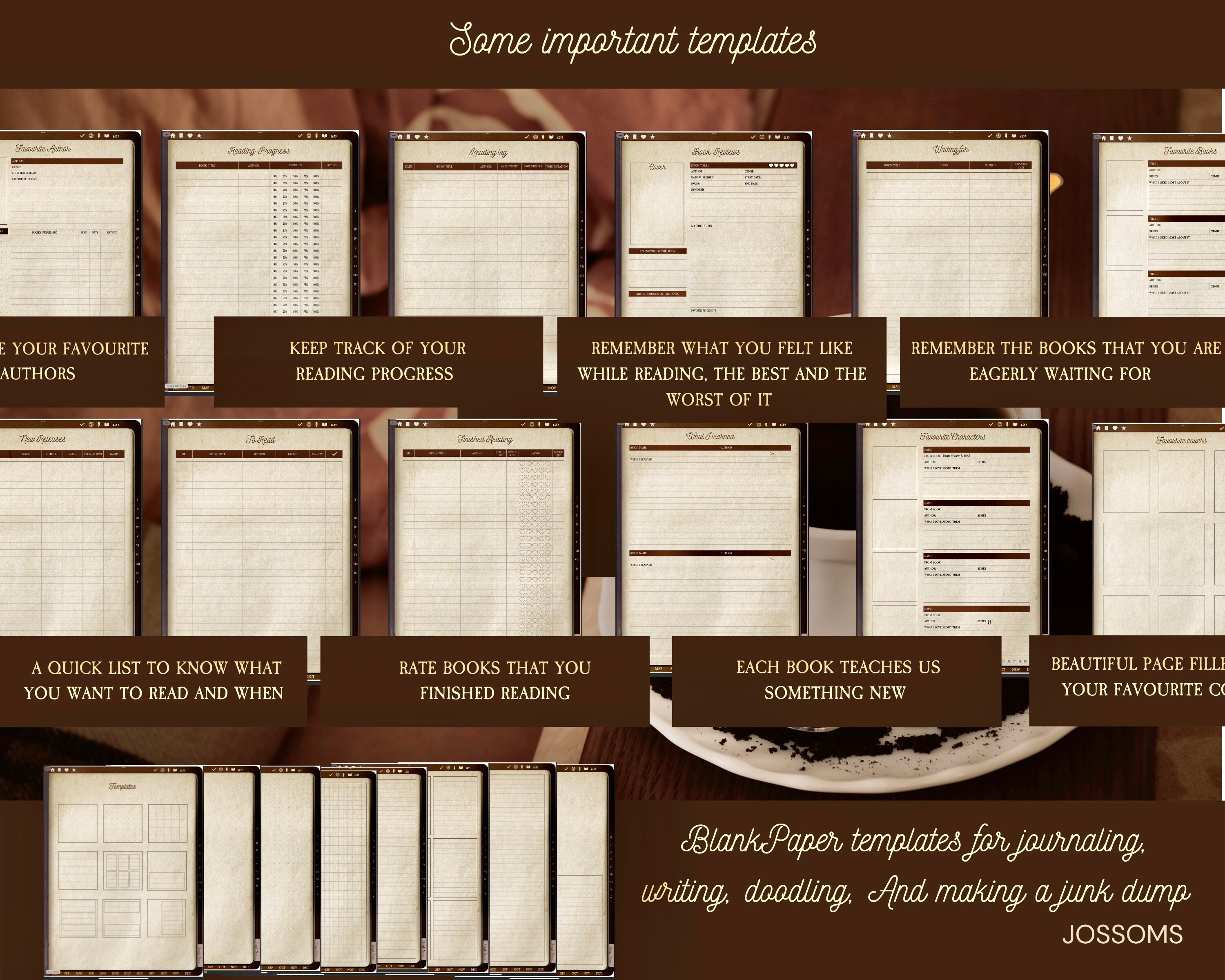 Digital Reading Journal for Book Lovers Digital Book Journal - Etsy