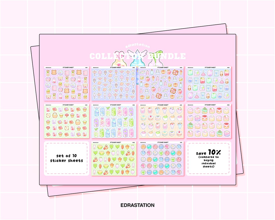 Sticker Sheet Bundle A301-A310 Cute Sticker Sheets for - Etsy UK