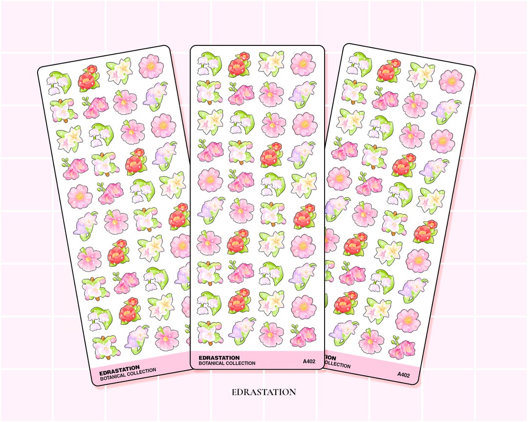Flowers Sticker Sheet Cute Sticker Sheets for Bullet Journal, Planner ...