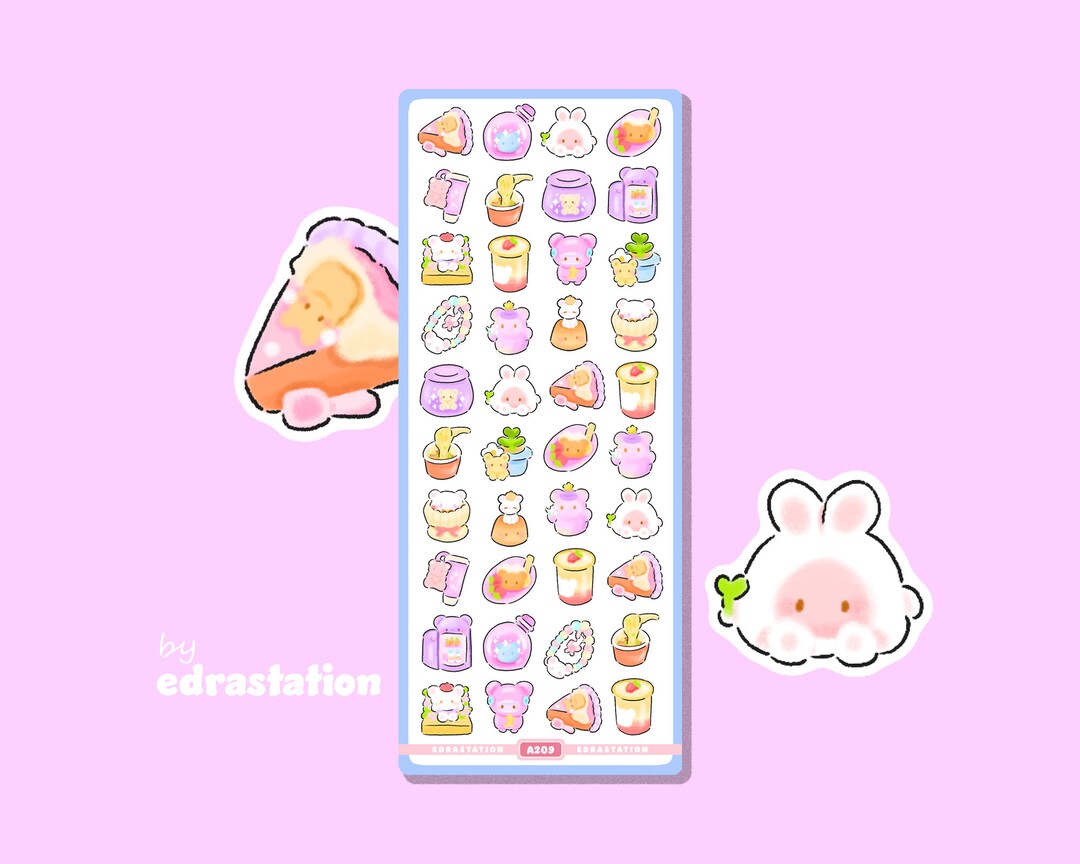 Mini Cake Sticker Sheet Cute Stickers Toploader Sticker Sheet Polco ...