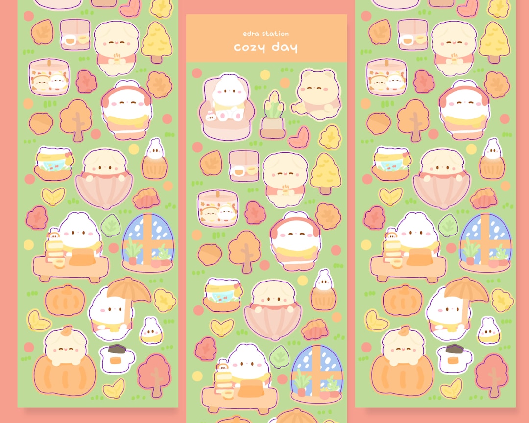 Cozy Day Cute Stickers Kawaii Planner Sticker Sheet Journals Stickers