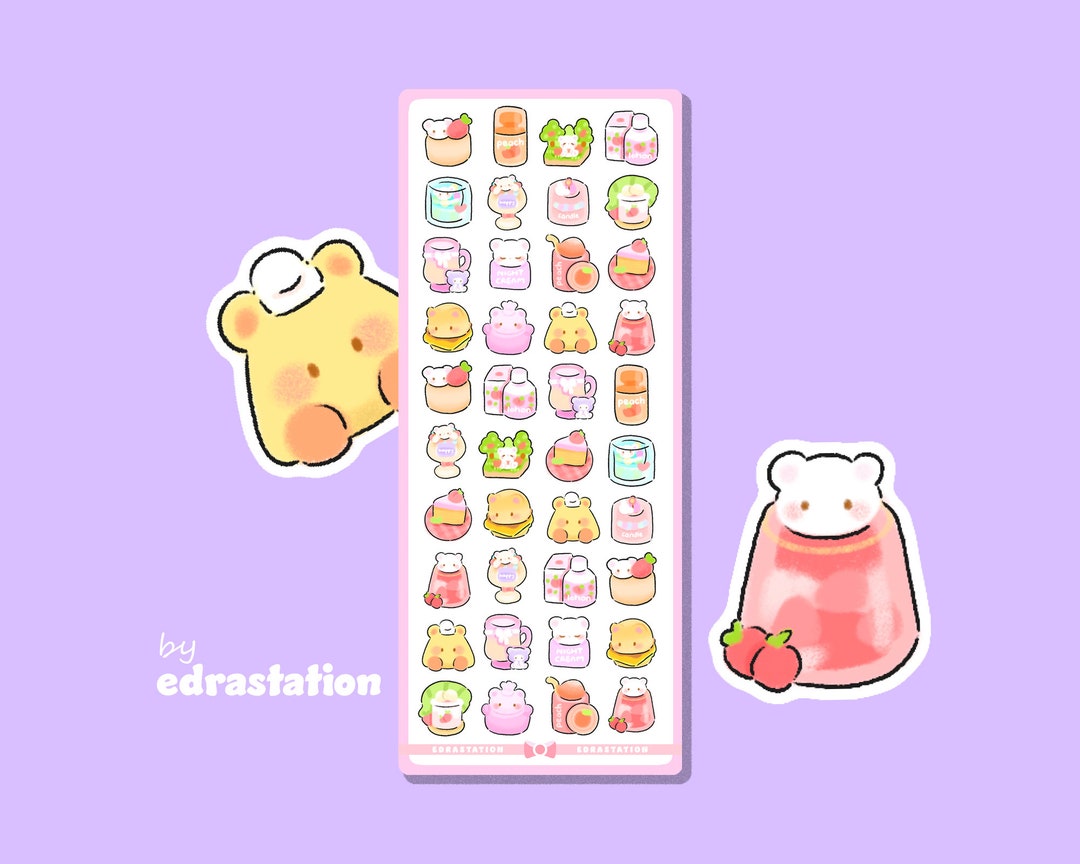Jelly Bun Sticker Sheet Cute Stickers Toploader Sticker Sheet Polco ...