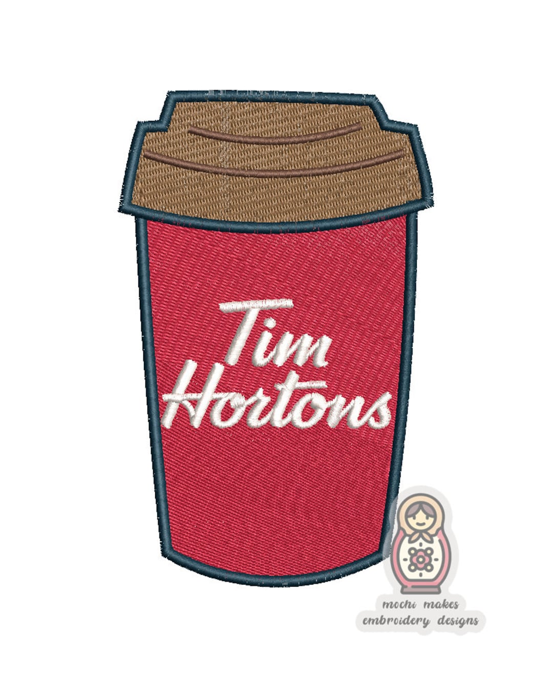 Tim Hortons Inspired Coffee Cup Machine Embroidery Design Digital ...