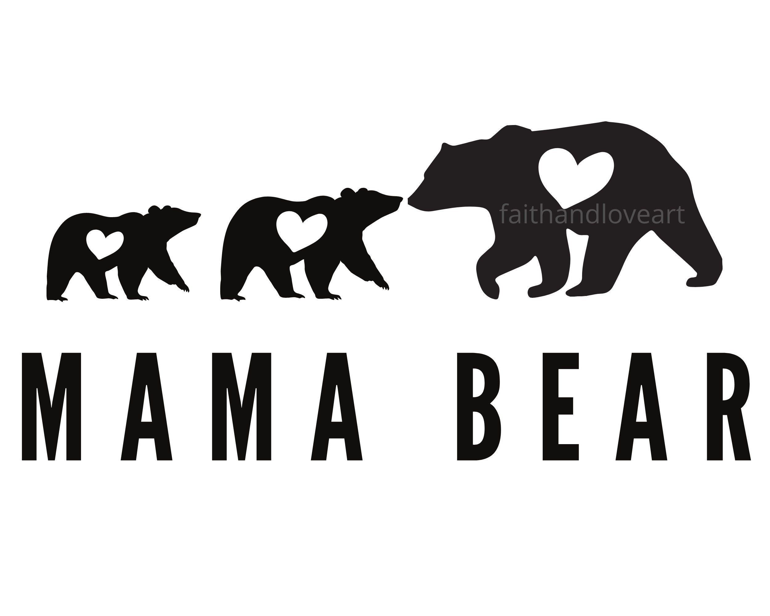 Mama Bear Svg Two Cubs Diy Clipart Instant Digital Download Etsy