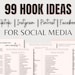 99 Social Media Hook Ideas: Content Creation Prompts (instant Download ...