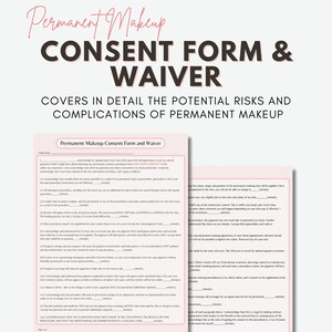 Customizable Permanent Makeup Consent Form Microblading Consent Form ...