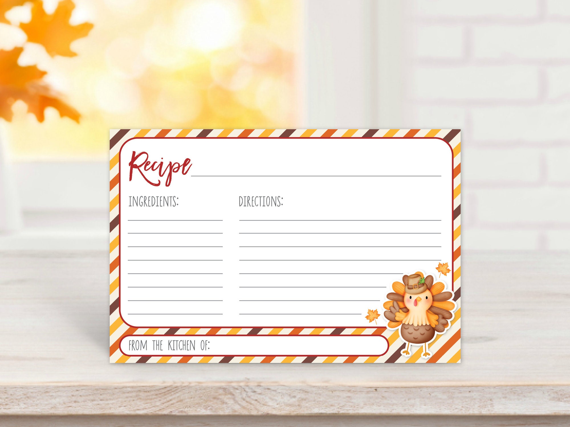 Thanksgiving Recipe Card, Thanksgiving Dinner Party, Thanksgiving Card ...