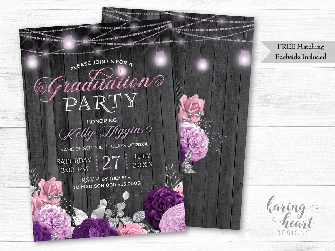 Graduation Party Invitation Graduation Invite Rustic - Etsy