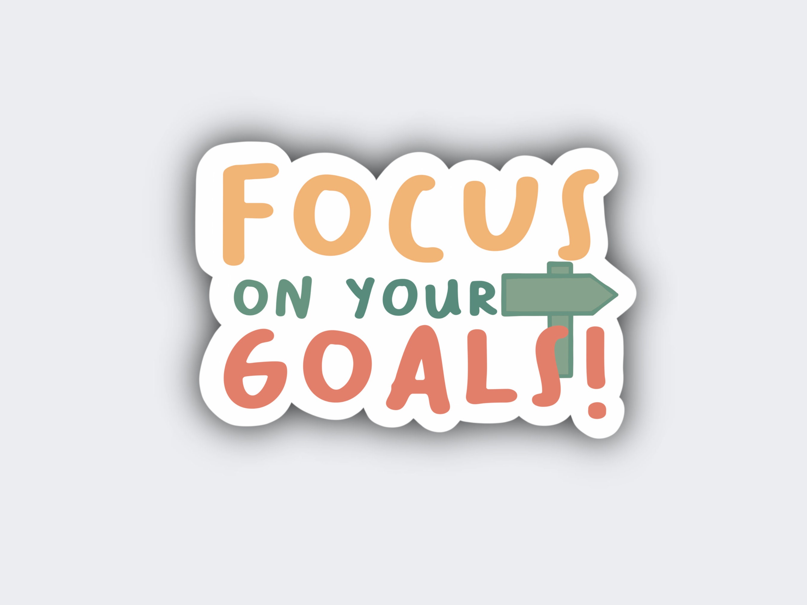 WATERPROOF STICKER Focus On Your Goals Sticker Vinyl | Etsy