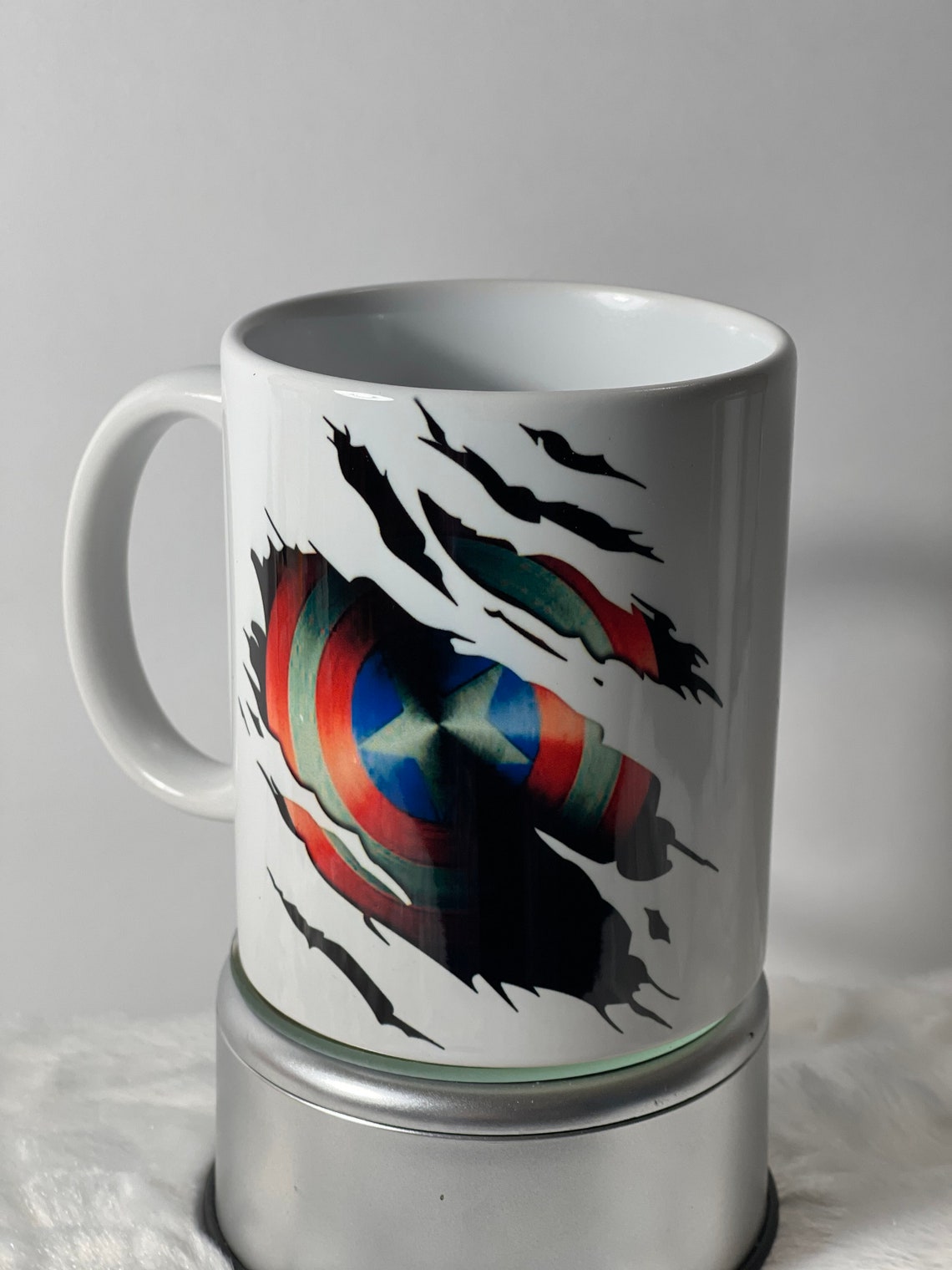 Hand Made Captain America Coffee Mug - Etsy