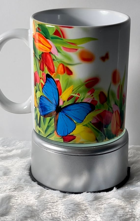 Handmade Butterfly and Flower Coffee Mug | Etsy