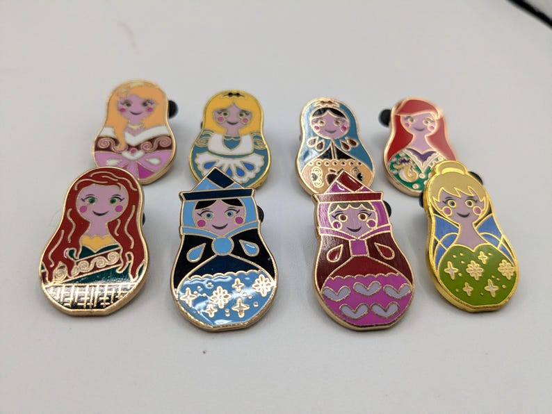 Nesting Doll Disney Princess Mystery Pin Trading Pins, Set of 8 ...
