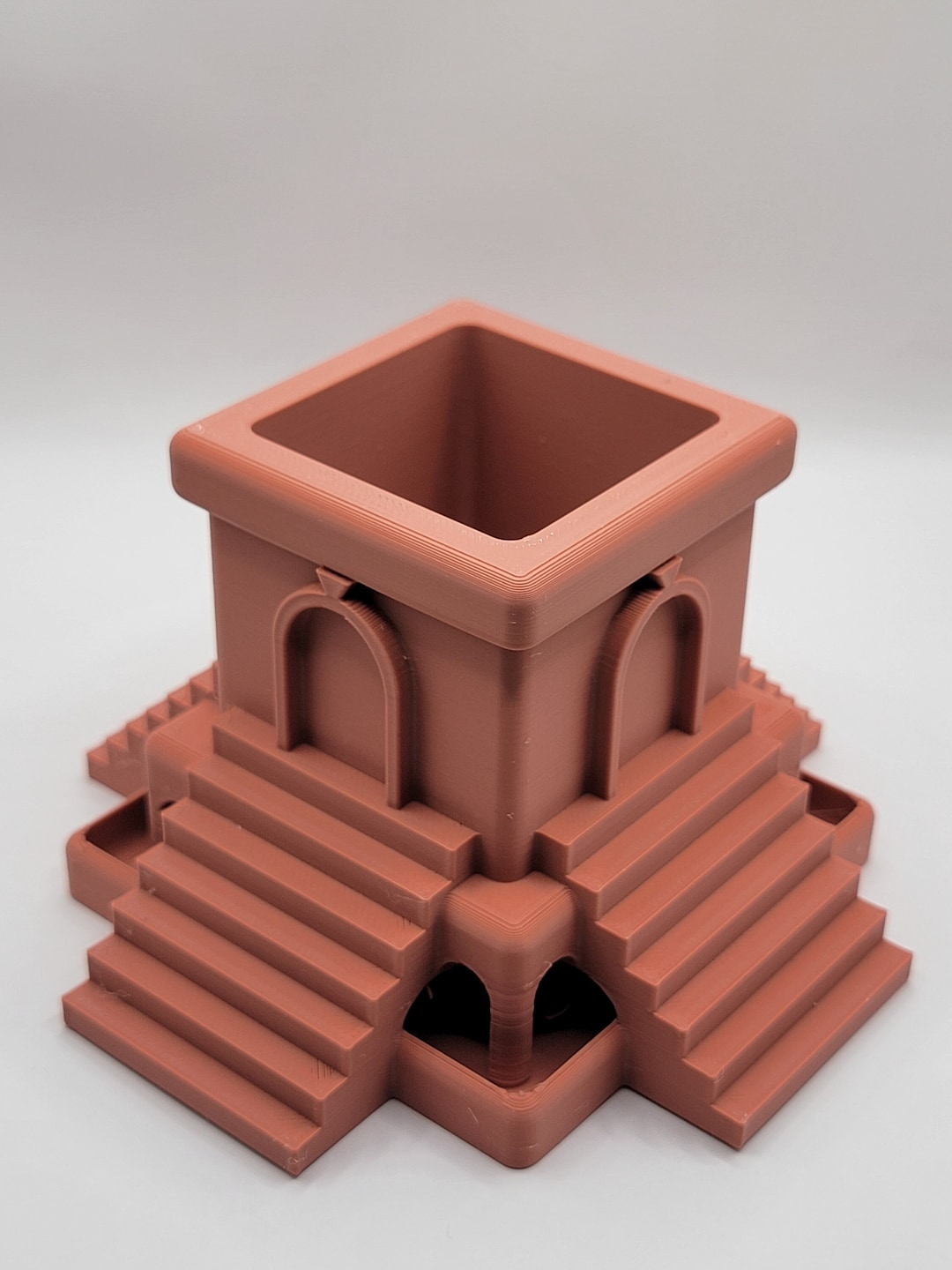 Mayan Temple Staircase Planter With Drainage 3D Printed Self Watering ...