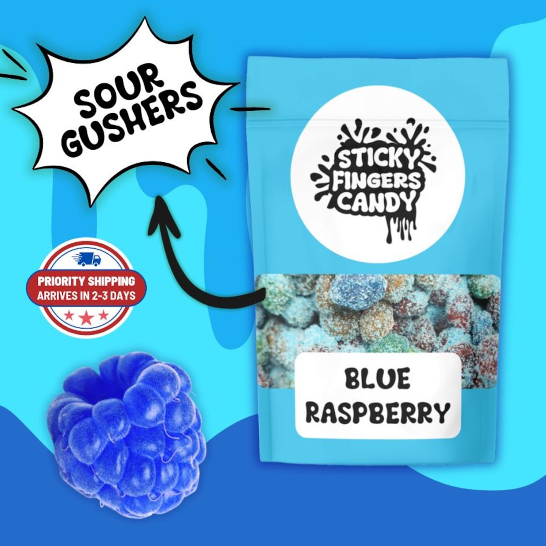 Half Pound Sour Gushers - the Best Tiktok Sour Blue Raspberry Gushers ...