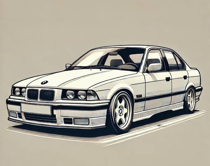 BMW E36 Outline Vector .SVG, .PDF, .png - Etsy Canada