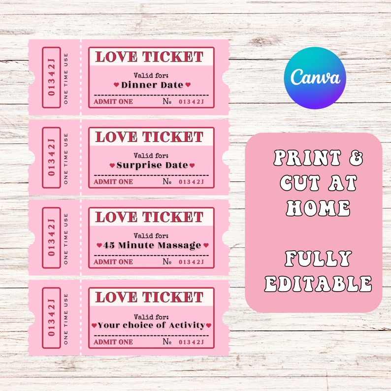Customizable Love Coupon Book Printable Coupon Book, Valentine's Day ...