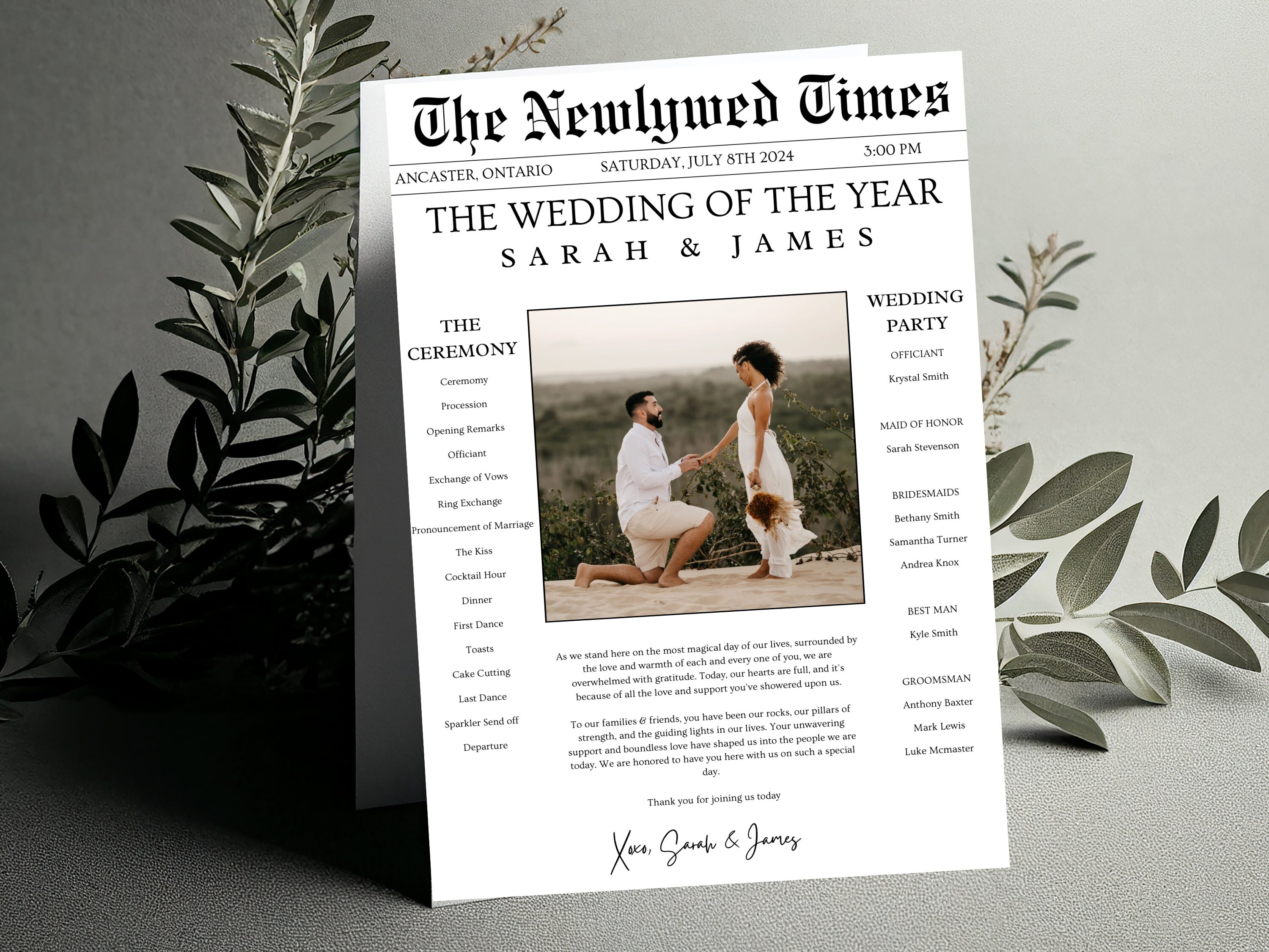Newspaper Wedding Program Template Unique Wedding Program the Newlywed ...