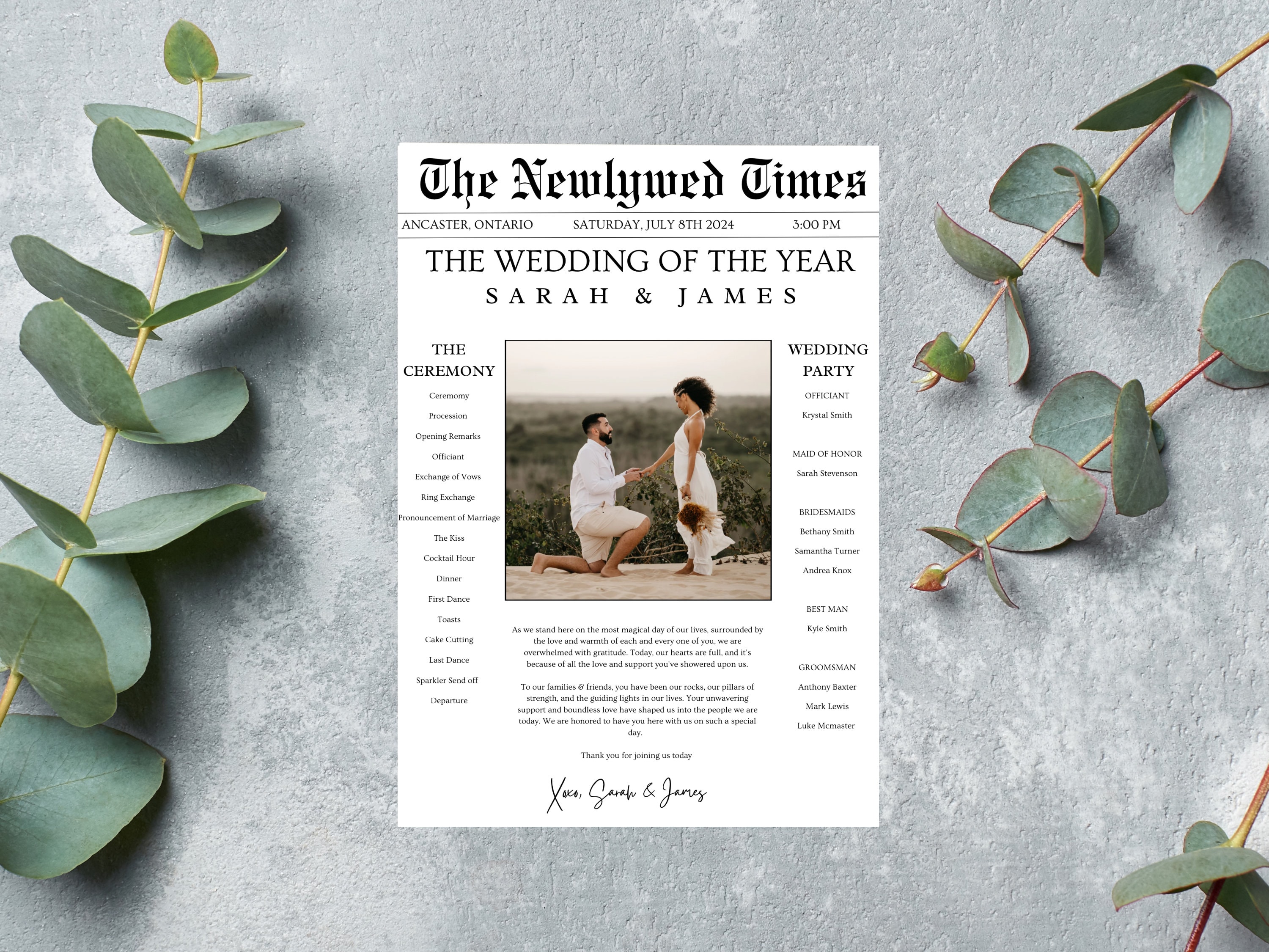 Newspaper Wedding Program Template Unique Wedding Program the Newlywed ...